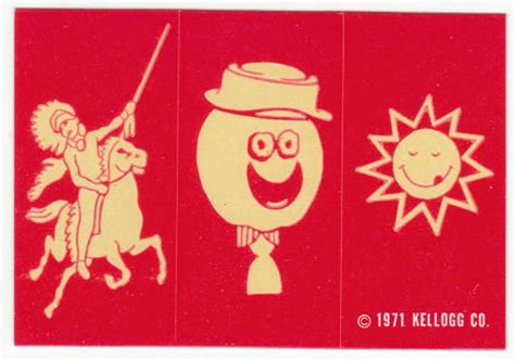 Vintage Kelloggs Glow In The Dark Stickers Cereal Premium