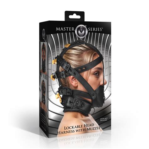 Lockable Head Harness With Muzzle Black Bdsm King The Best Online Sex Shop In Europe