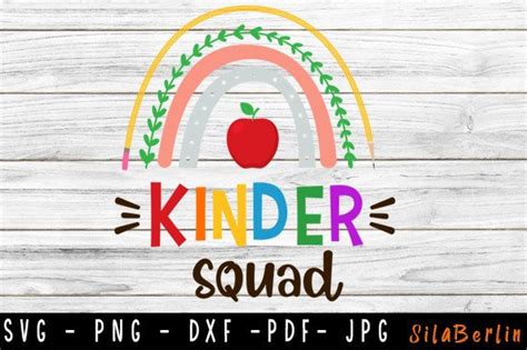 Kinder Squad Svg Kindergarten Teacher Graphic By Silaberlin · Creative