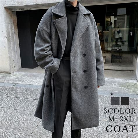 チェスターコート アウター メンズ 冬 冬服 厚手 ロング ベーシック 無地 シンプル メンズ服 メンズコート ロングコート カジュアル