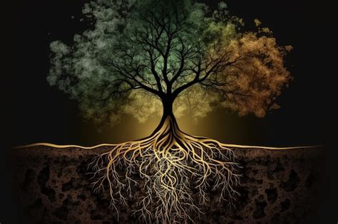 Premium Photo Tree Of Life Concept Showing Roots Tree Illustration AI