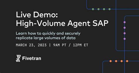 Fivetran On Linkedin Webinar Live Demo High Volume Agent Sap