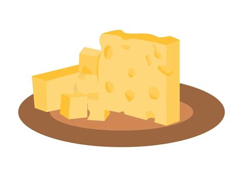 Fromage à Pâte Dure Jaune Avec Trous Et Morceaux Carrés Coupés Sur