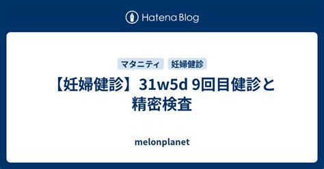 【妊婦健診】31w5d 9回目健診と精密検査 Melonplanet