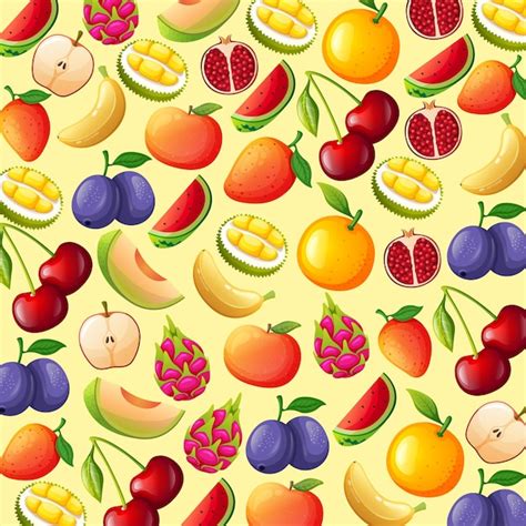 Premium Vector Fruit Pattern Background Design