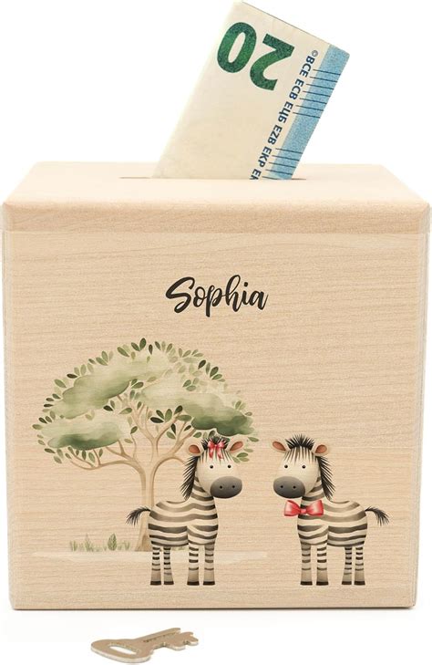 Geschenkfreude Spardose Personalisiert Mit Namen Aus Holz 10x10cm