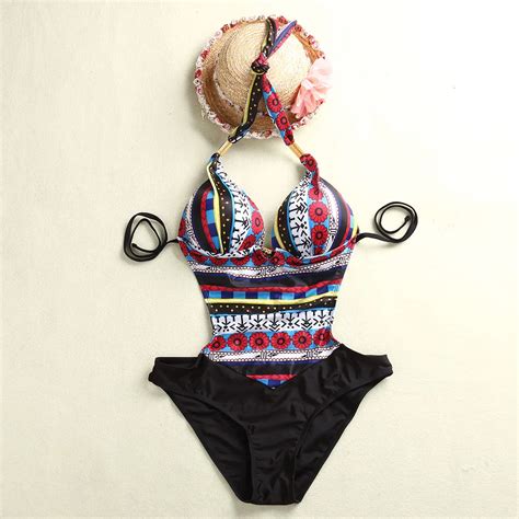 Swimwear Women Vintage One Piece Swimsuit 2017 Monokini Bikini Push Up