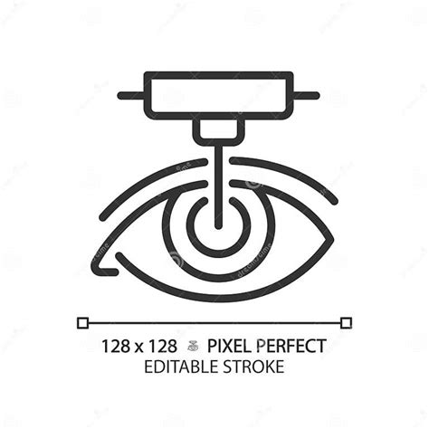 2d Customizable Simple Thin Linear Black Laser Surgery Icon Stock