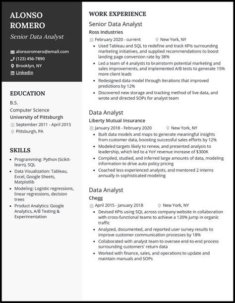 5 Senior Data Analyst Resume Examples For 2024