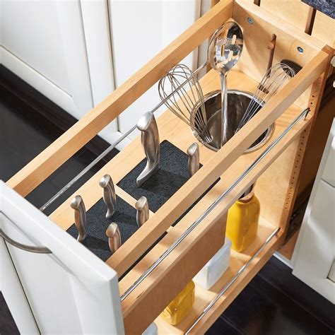 Rev A Shelf 448KB BCSC 8C Base Cabinet Knife Block Utensil Organizer Pull Out Cabinets