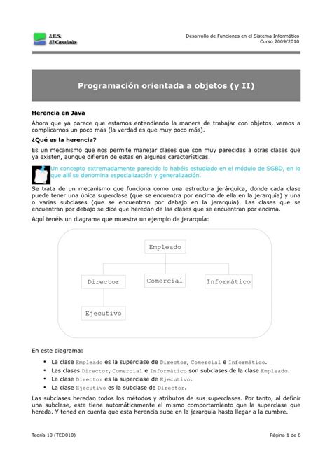 Pdf De Programación Programación Orientada A Objetos Y Ii