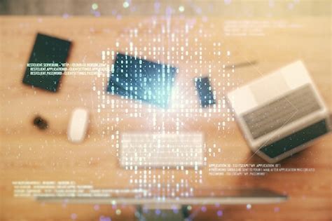 Premium Photo Creative Code Skull Hologram On Modern Computer Background Cybercrime And