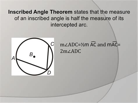 Inscribed Angles And Its Intercepted Arcpptx