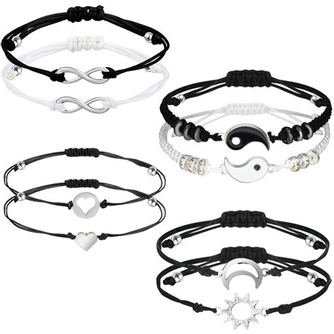 Buy Hicarer4 Sets Matching Yin Yang Friend Couple Bracelets Pinky
