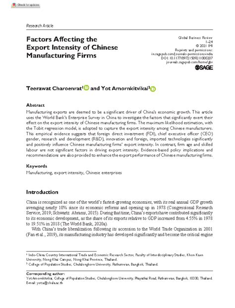 Fffffffffffffffff Global Business Review 1 © 2021 Imi Reprints And