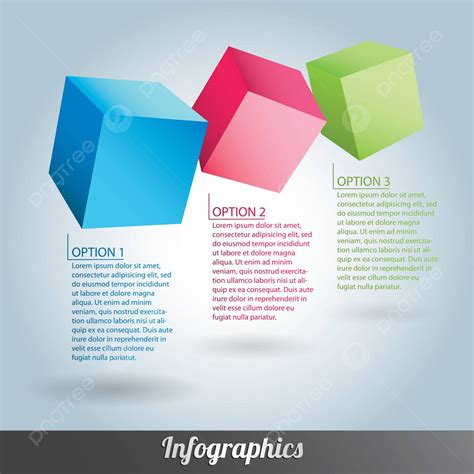 3d Cube Progress Template Bright Color Number Vector Bright Color