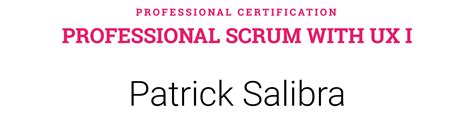 Professional Scrum With User Experience Psu Certified
