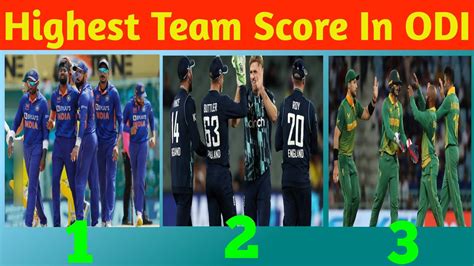 Highest Team Score In Odi Odi Matches Team Record
