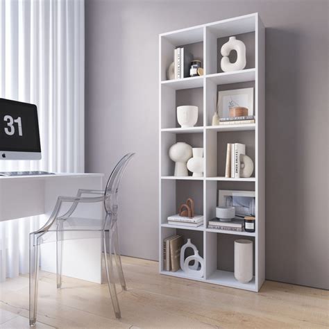 Стеллаж для книг и декора полка для книг стеллаж на 10 ячеек M 1 белый купить онлайн на Rozetka