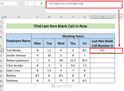 How To Find The Last Non Blank Cell In A Row In Excel Methods ExcelDemy