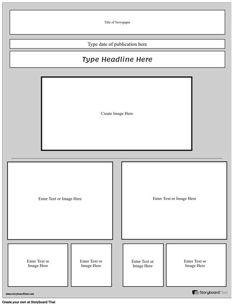Plantilla de Portada de Periódico Storyboard por es examples