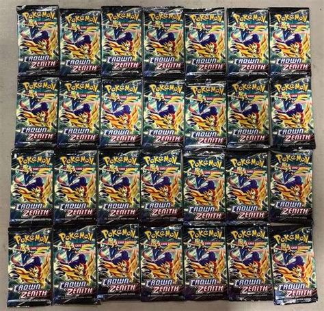 28 Sealed Pokemon Crown Zenith Booster Packs Earls Auction Company