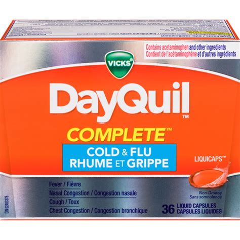 Vicks Dayquil Complete Cold And Flu 36 Liquid Capsules Mcknights