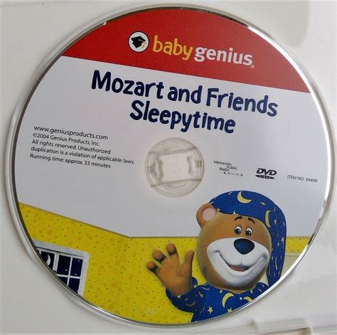 Baby Genius Mozart And Friends Sleepytime 2004 DVD CD 0 48 Months
