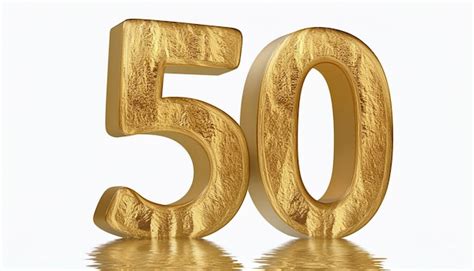 The number 50 is on a gold surface | Premium AI-generated image