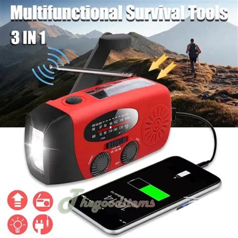 Emergency Crank Weather Radio2000mah Solar Hand Crank Portable Amfm