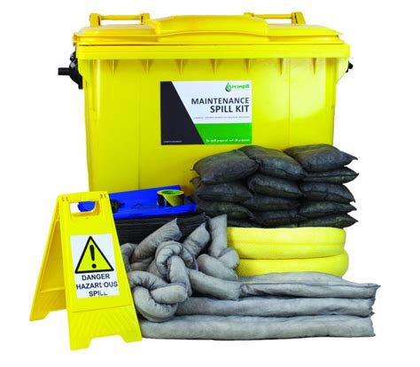1000l Maintenance Spill Response Kit 4 Wheel Pe Bin M1231000 Spill Kit