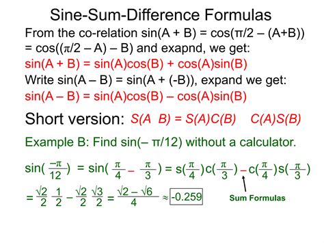 T4 Sum And Double Half Angle Formulas Ppt