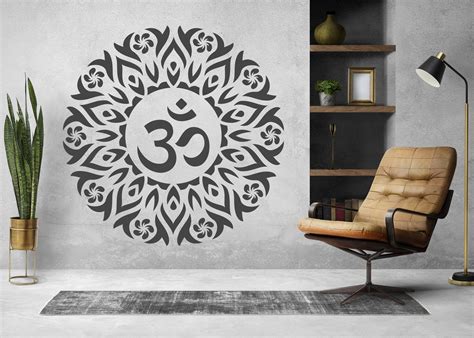 Om Aum Religious Sign Stencil Art Religious Decor Hindutva Svg Dxf Wall Decor Pattern Diy