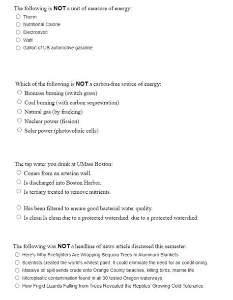 Solved The Following Is Not A Unit Of Measure Of Energy Chegg
