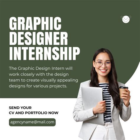 Graphic Designer Internship Online Linkedin Post Template Vistacreate