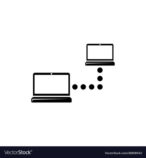Local Computer Network Lan Connect Flat Icon Vector Image