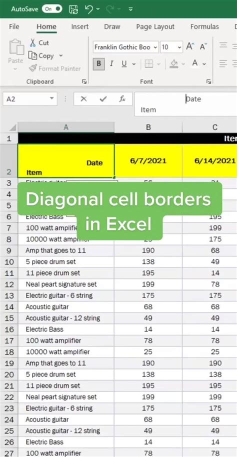 How To Make A Diagonal Border Split In Excel Aditya Yadav Excel