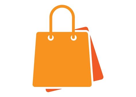 쇼핑백 로고 아이콘 디자인 템플릿 절연 프리미엄 벡터
