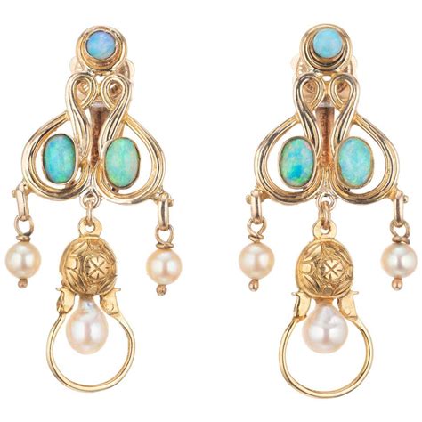 Spectcular Antique Opal Earrings Pendents At 1stdibs