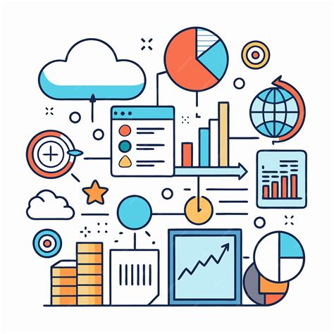 A Colorful Illustration Of Data Charts And Analysis In A Flat Outline