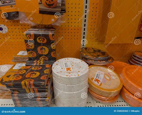 Halloween Themed Paper Plates And Napkins For Parties On Display At A