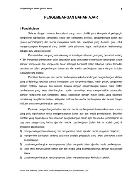 Pengembangan Bahan Ajar
