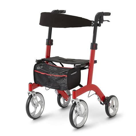 Medline European Style Lightweight Rollator With Backrest