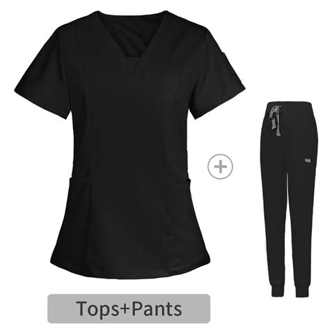 Bvofar Scrubs For Women Set V Neck Short Sleeve Tops And Drawstring