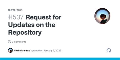 Request For Updates On The Repository · Issue 537 · Robfigcron · Github