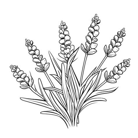 Um Desenho De Um Ramo De Flores Com Folhas Em Um Fundo Branco