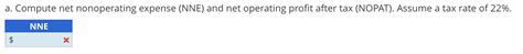 Solved A Compute Net Nonoperating Expense Nne And Net
