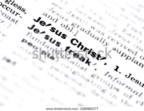 Closeup Word Jesus Christ Macro Dictionary Stock Photo 2280880277