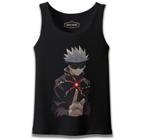 Naruto Gojo Saturo Siyah Erkek Atlet Lord Tshirt