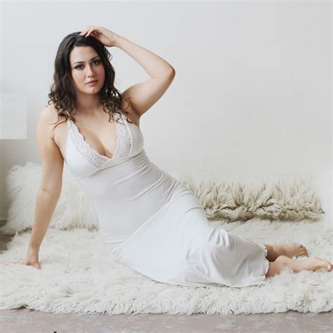 Long Bamboo Nightgown Womens Bridal Lingerie Lace Nightgown